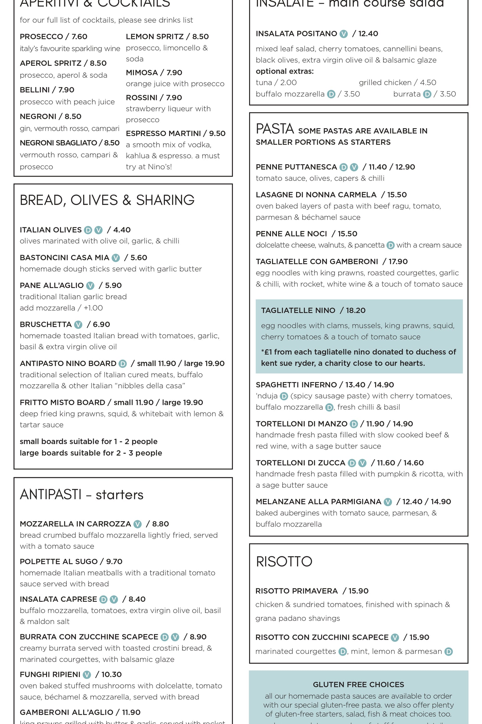 Restaurant Menus – Nino's Italian Deli