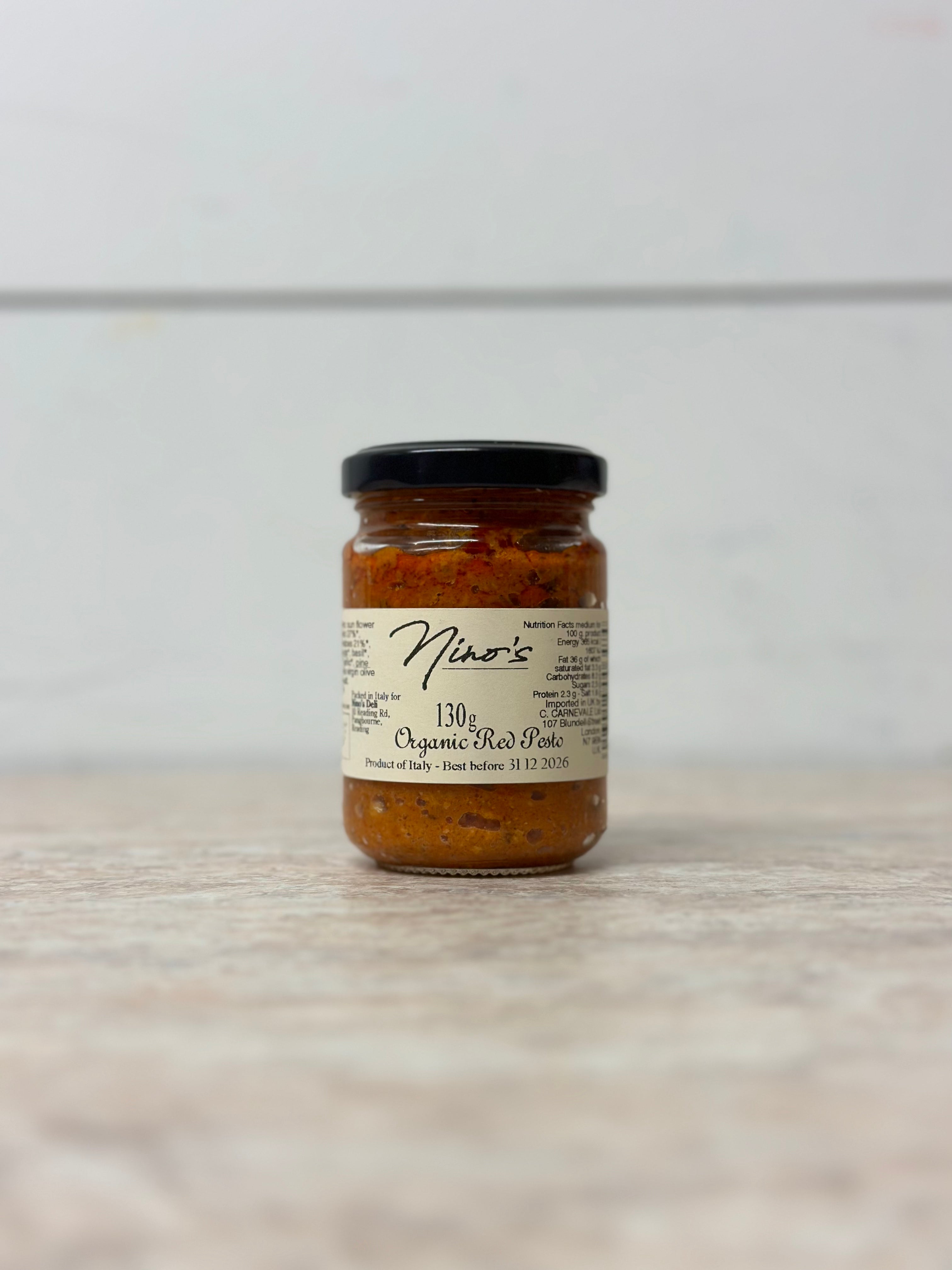 Nino’s Own Label Organic Red Pesto, 130g – Nino's Italian Deli